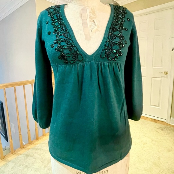 Sfera | Sweaters | Sfera Madrid Embellished Vnk Sweater 34 Slv Green ...